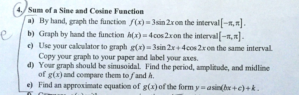 A By Hand Graph The Function F X 3sin 2x On The Interval [0 Ï