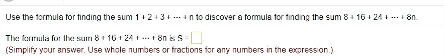 use the formula for finding the sum 1 2 3 n to discover formula for ...