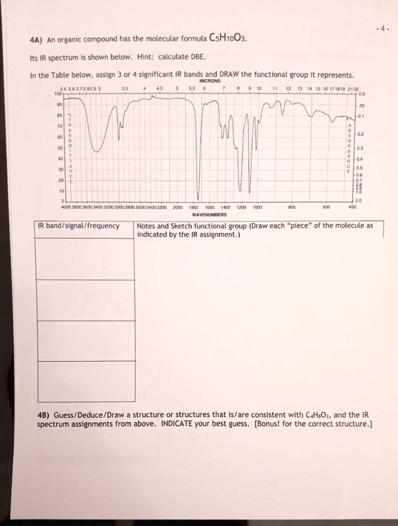 4a an organic compound has the molecular formula cshioo3 its ir ...