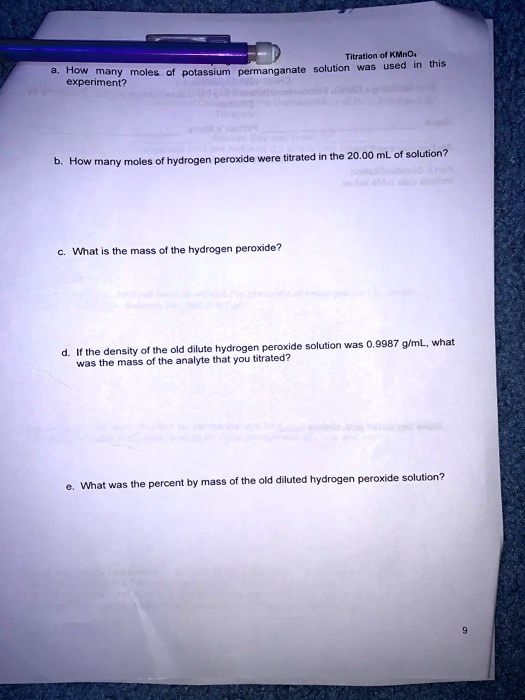 titration 0l kmnoa sollon usc this dolagsium permanganate hot many moles experiment hon rany ...