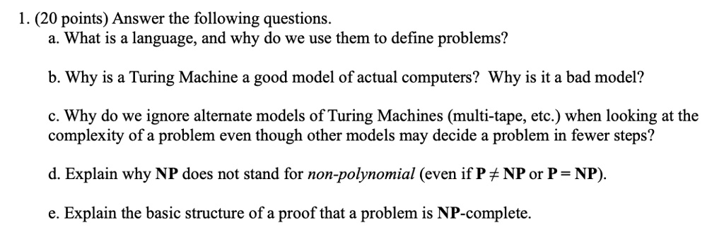 Video Solution 1 20 Points Answer The Following Questions A What Is A Language And Why Do