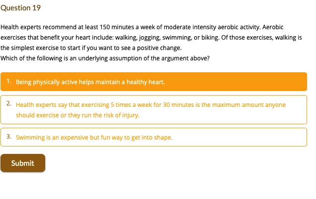 SOLVED: Health experts recommend at least 150 minutes a week of ...