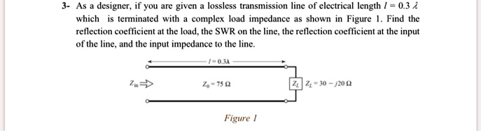 SOLVED: 3- As a designer, if you are given a lossless transmission line of electrical length ...