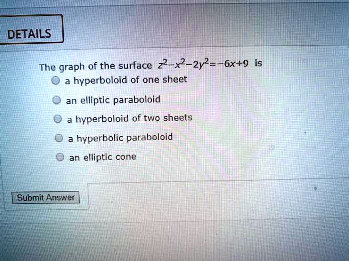 details the graph of the surface 22x22y2 6x9 hyperboloid of one sheet ...