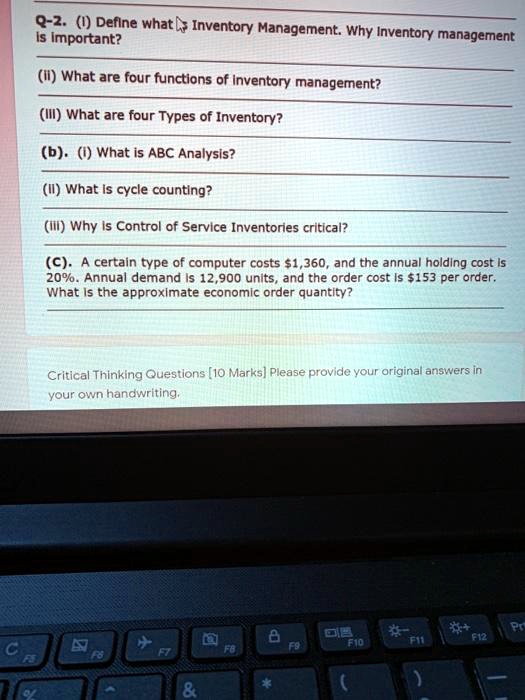 Solved 1 Define What Is Inventory Management Why Inventory Is Important Ii What Are The