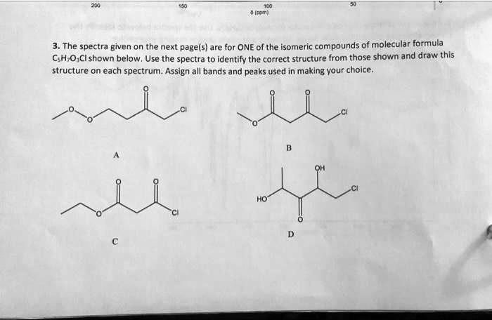 SOLVED: The spectra given on the next page(s) are for ONE of the ...