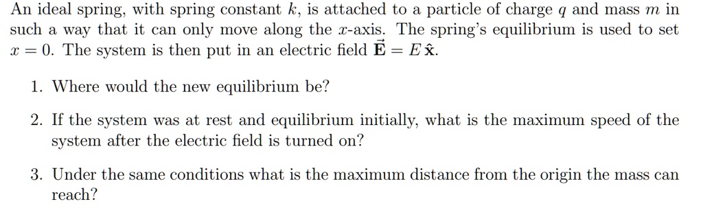 An ideal spring with spring constant k is attached to...