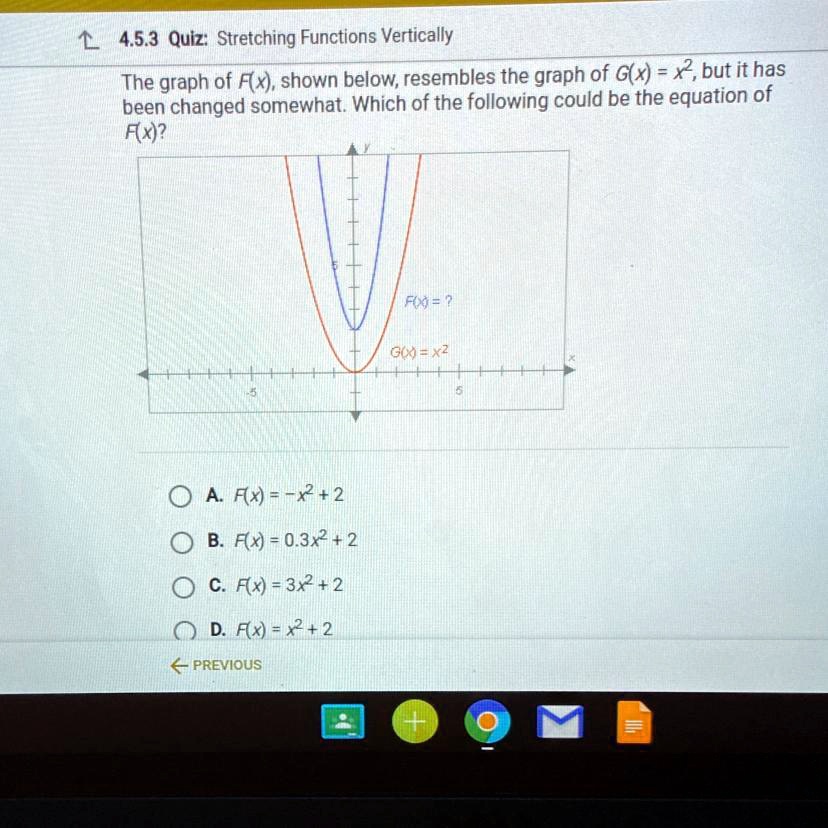 the graph of fx shown below resembles the graph of gx x 2 but it has been changed somewhat which ...