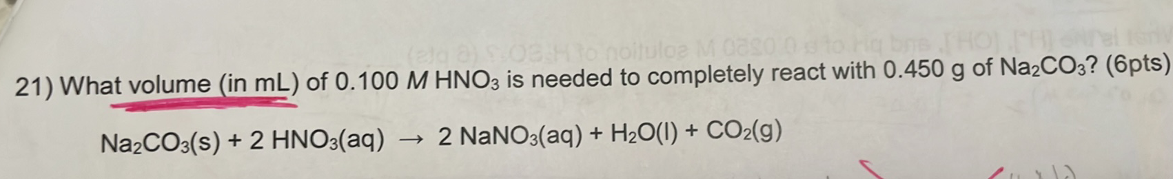 SOLVED: Na2CO3( s)+2 HNO3(aq) → 2 NaNO3(aq)+H2O(l)+CO2( g)