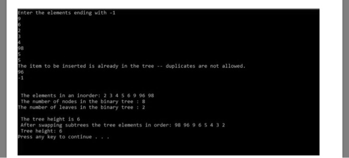 C Pleasewrite A Function Swapsubtrees That Swaps All Of The Left And Right Subtrees Of A Binary 0158