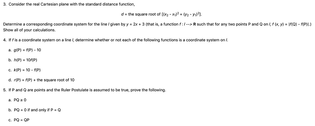 consider the rea cartesian plane with the standard distance function d ...