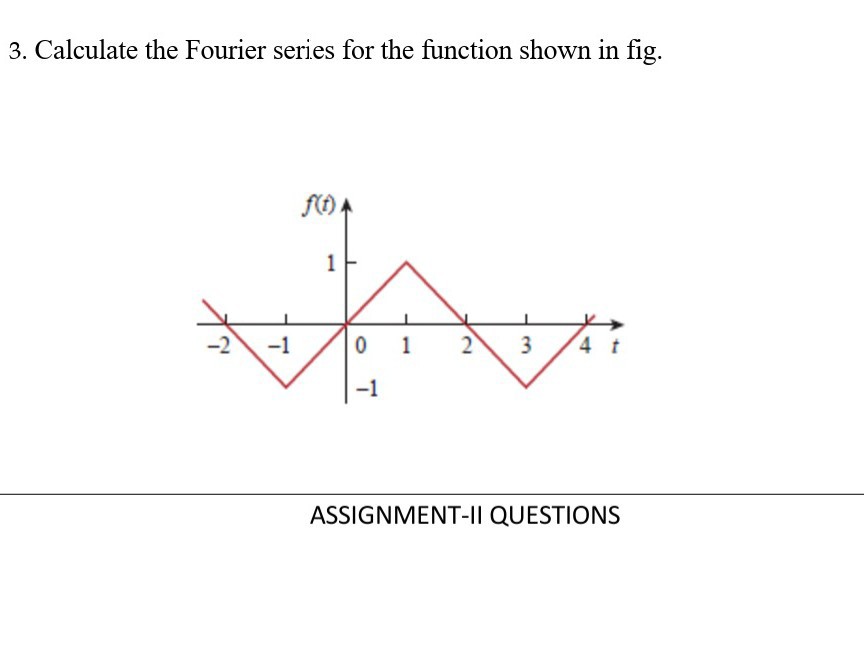 SOLVED: 3. Calculate the Fourier series for the function shown in fig ...
