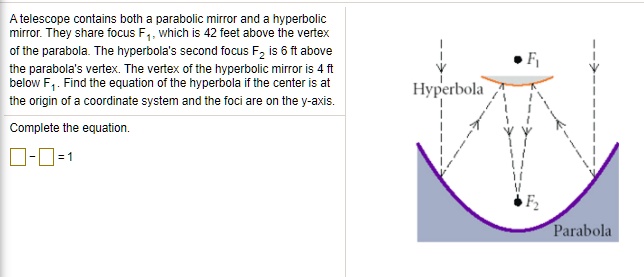 SOLVED:telescope contains both parabolic mirror and hyperbolic mirror ...