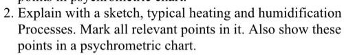2explain with a sketchtypical heating and humidification processesmark ...