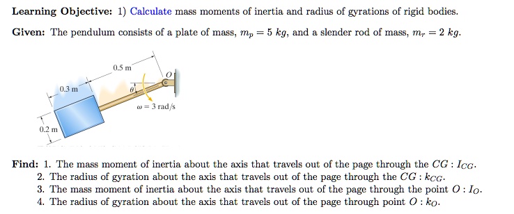 Learning Objective: Calculate mass moments of inertia and radius of ...