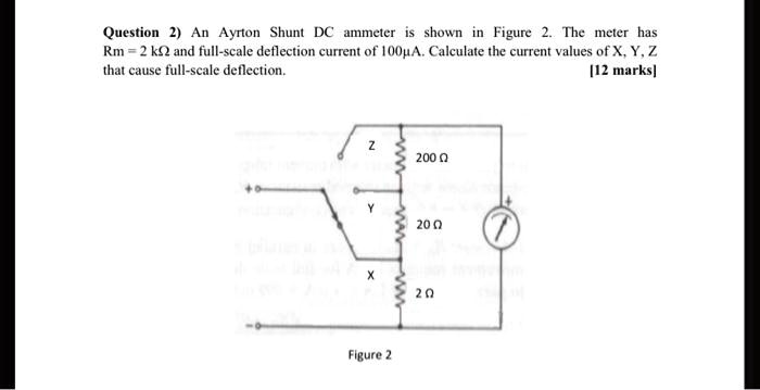 SOLVED: Question 2) Aytton Shunt HMIc ICT shown in Figure 2. The meter ...