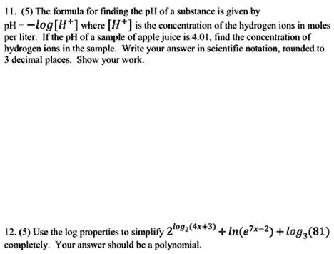 VIDEO solution: The formula for finding the pH of a substance is given ...