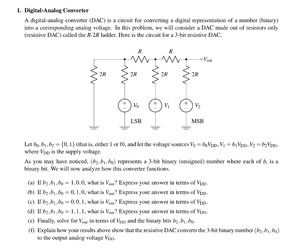 1 digital analog converter a digital analog converter dac is a circuit for converting a digital ...