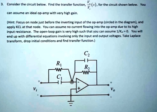 SOLVED: Consider the circuit below. Find the transfer function, s,for ...