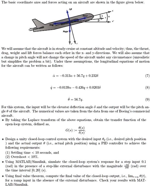 the basic coordinate axes and forces acting on an aircraft are shown in ...