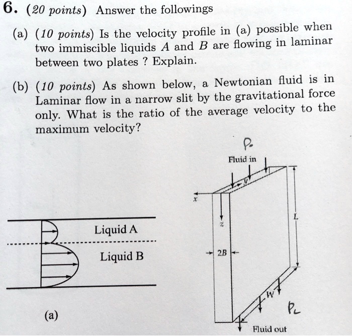 6. (20 points) Answer the followings (a) (10 points) Is the velocity profile in (a) possible ...