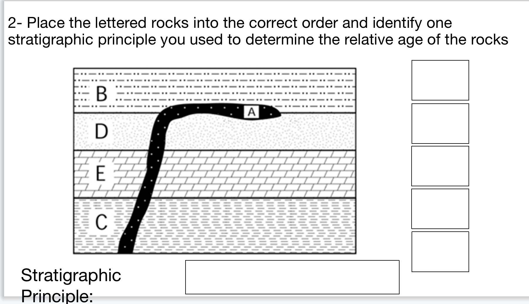 2 place the lettered rocks into the correct order and identify one ...