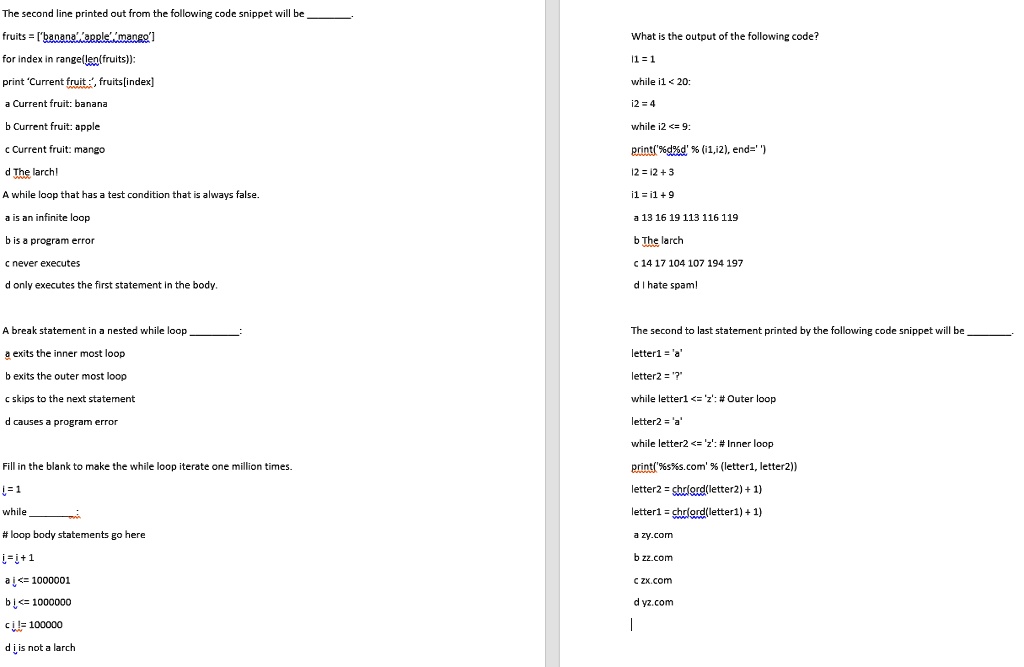SOLVED: The second line printed out from the following code snippet ...