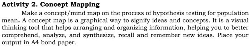 Activity 2. Concept Mapping Make a concept/ mind map on the process of ...