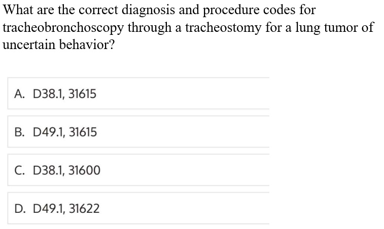[GET ANSWER] what are the correct diagnosis and procedure codes for ...
