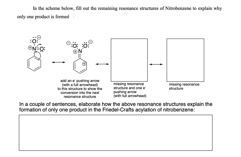 SOLVED: In the scheme below, fill out the remaining resonance ...
