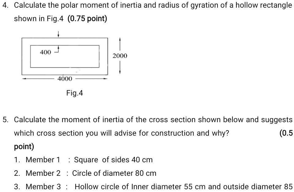 SOLVED: Calculate the polar moment of inertia and radius of gyration of ...