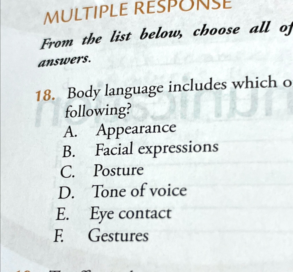 SOLVED: MULTIPLE RESPONSE From the list below, choose all of answers ...