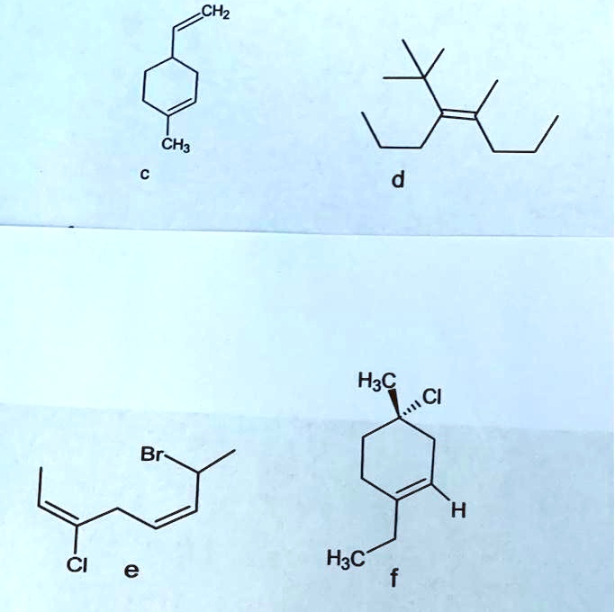 following iupac nomenclature rules name the following compounds h3c ci br h h3c chz ch3 87939