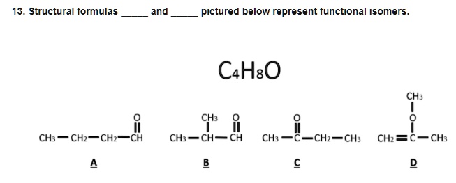 SOLVED: Structural formulas and pictured below represent functional ...