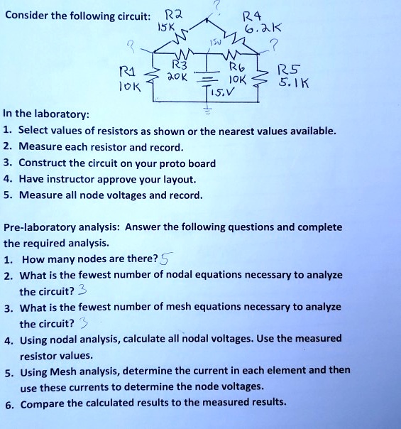 Consider the following circuit: R2 15K R4 6.2K ? 15v ? R3 R1 R6 R5 20K 10k 5.1K 15.V In the ...