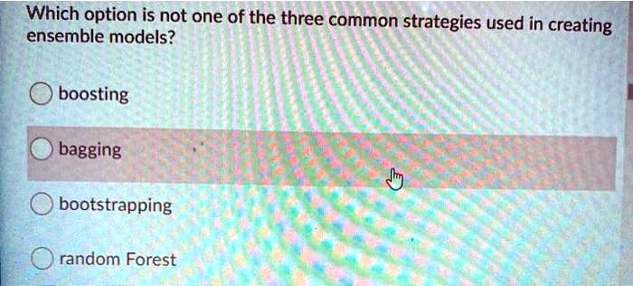 Which option is not one of the three common strategies used in creating ...