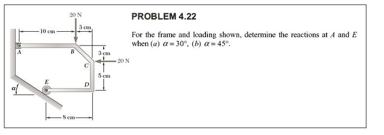 problem 422 for the frame and loading shown determine the reactions at ...