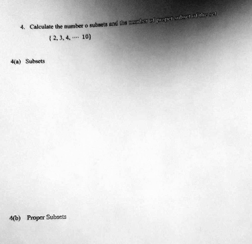 Solved Subset Of The Set Role Of The Mathematics Property Calculate The Number Of Subsets 2