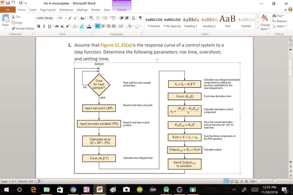 1. Assume that Figure 11.25(a) is the response curve of a control ...