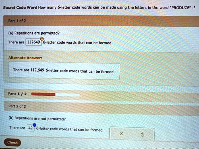 SOLVED: Sacred Code Word: How many 6-letter code words can be made ...