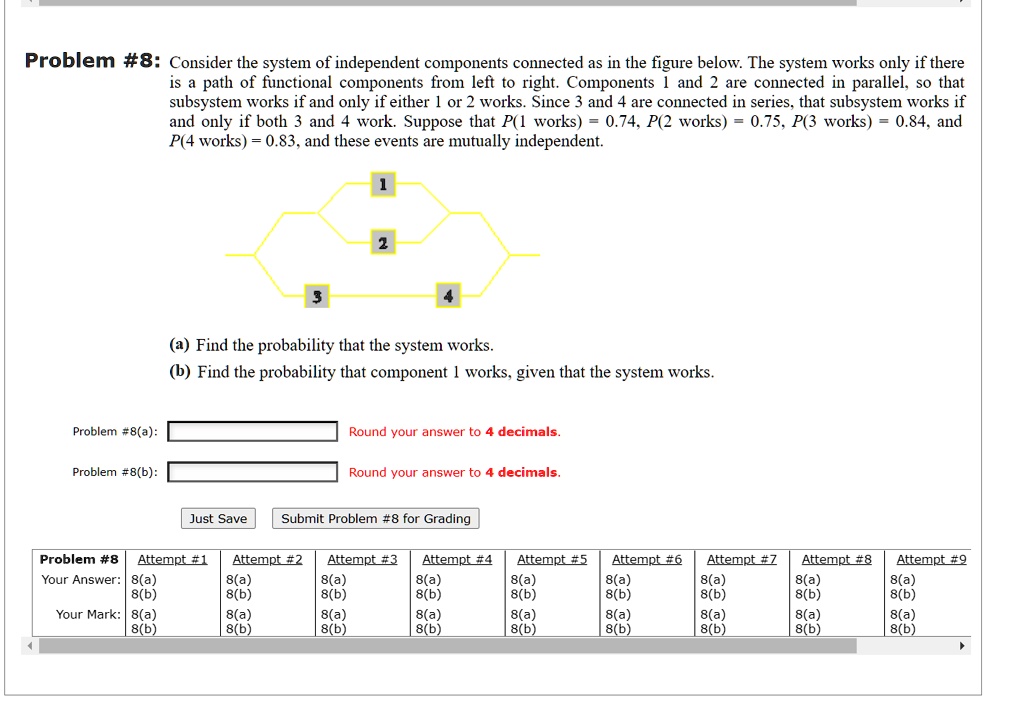SOLVED: Problem #8: Consider the system of independent components ...