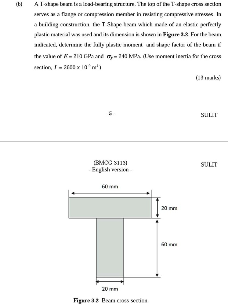 A T-shaped beam is a load-bearing structure. The top of the T-shaped cross section serves as a ...