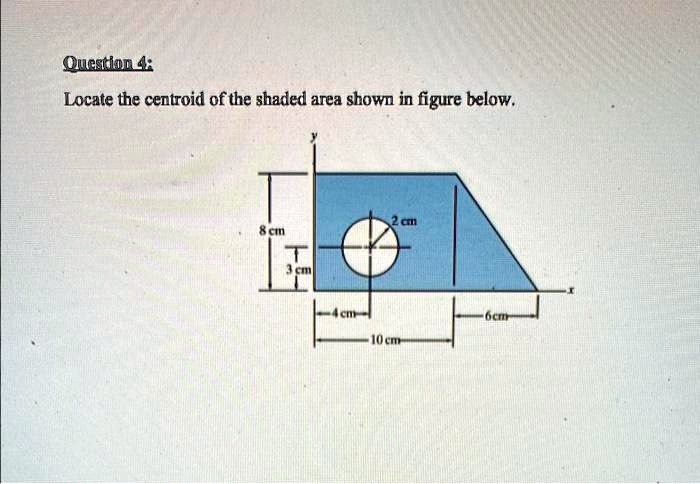 SOLVED: Question G: Locate the centroid of the shaded area shown in the figure below.