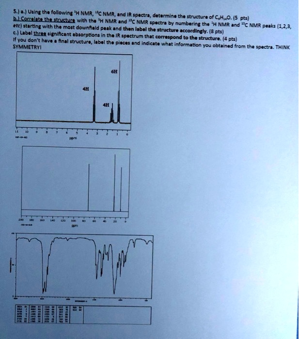 5414 using tha following h nmr c nmr and ir spactra plcerualtathe ...