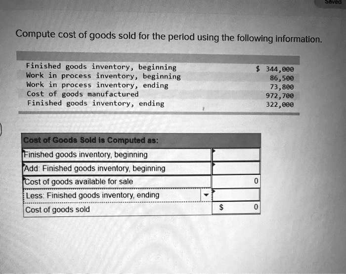 Compute cost of goods sold for the period using the following ...