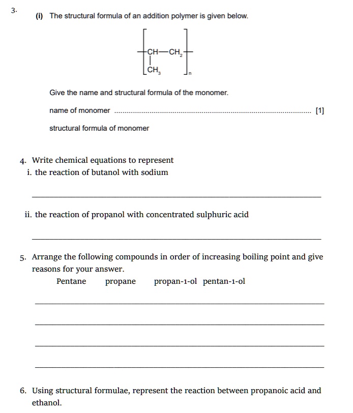 SOLVED: The structural formula of an addition polymer is given below: CH CH; CH; Give the name ...