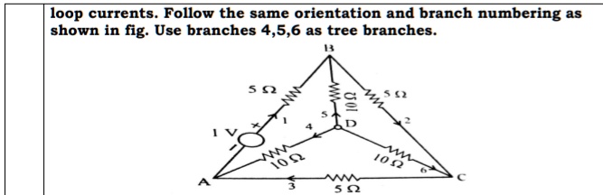 loop currents. Follow the same orientation and branch numbering as ...
