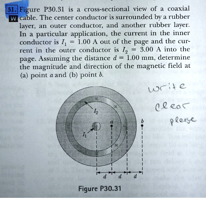 SOLVED: BL]FigureP30.31 is cross-sectional view of a coaxial cable: The ...