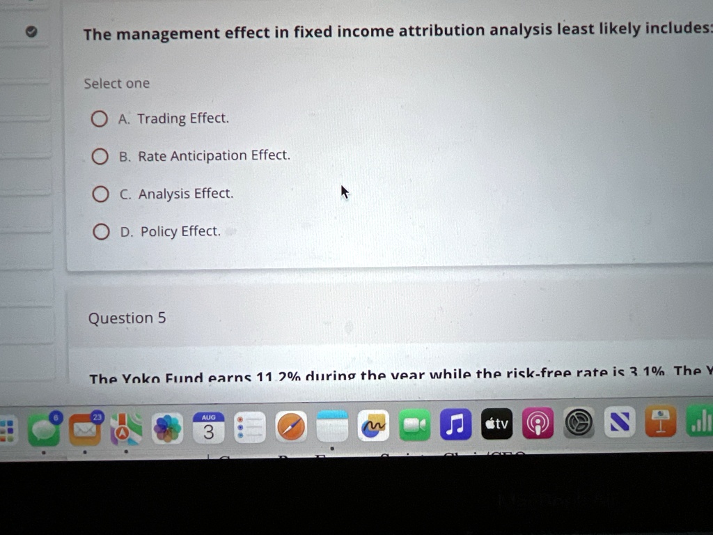 the management effect in fixed income attribution analysis least likely ...