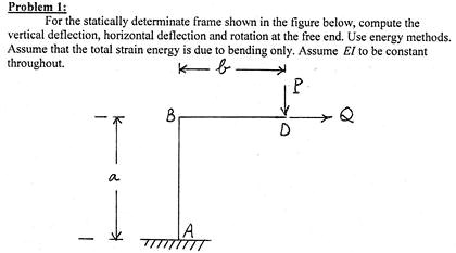 SOLVED: Problem 1: For the statically determinate frame shown in the figure below, compute the ...